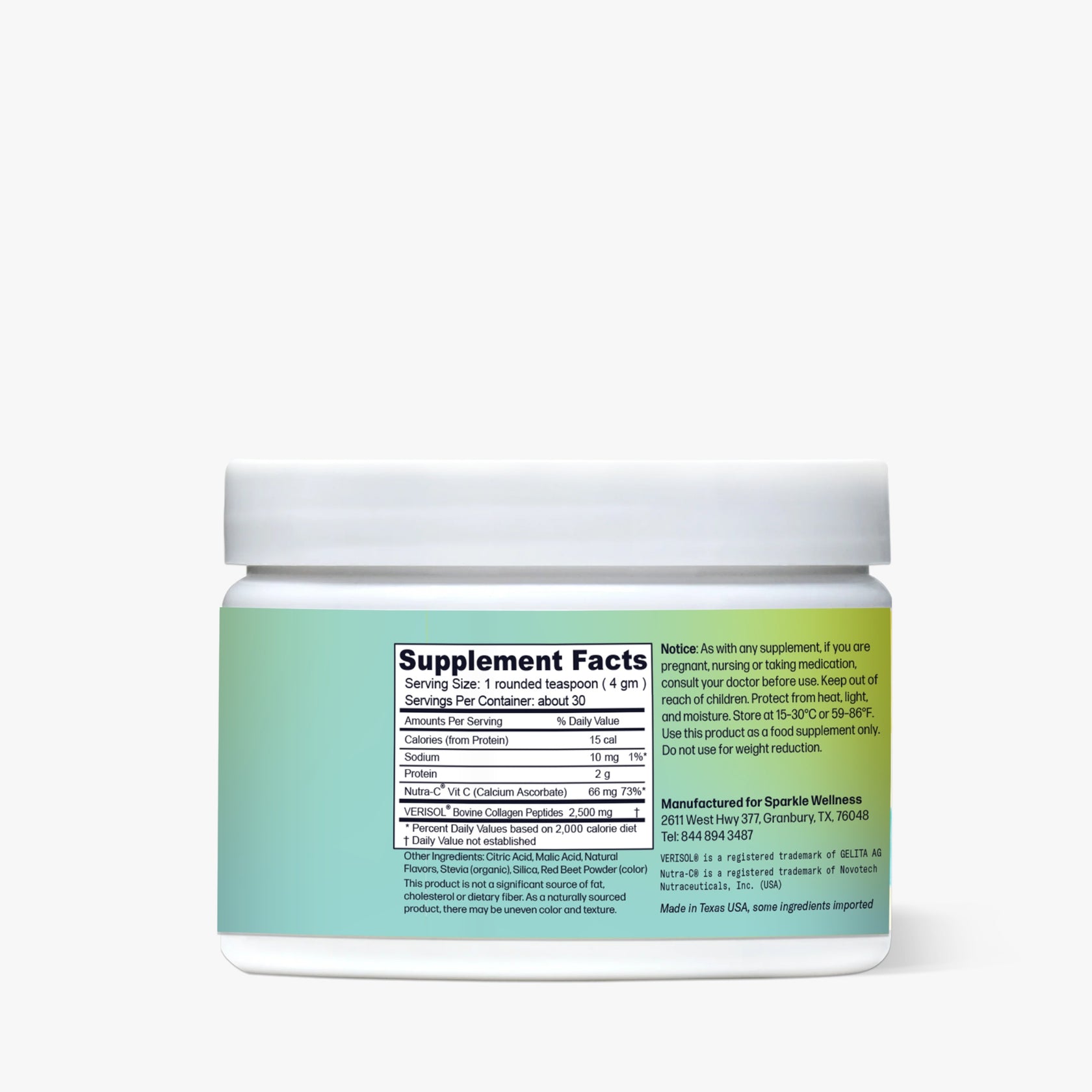 Sparkle Skin Boost Verisol Collagen Peptides Protein Powder Vitamin C ...